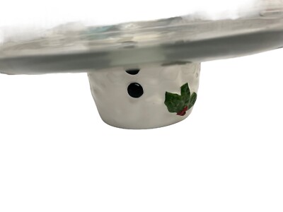 13” Christmas Snowman Bottom Base Cake Plate Party Serving Platter ...