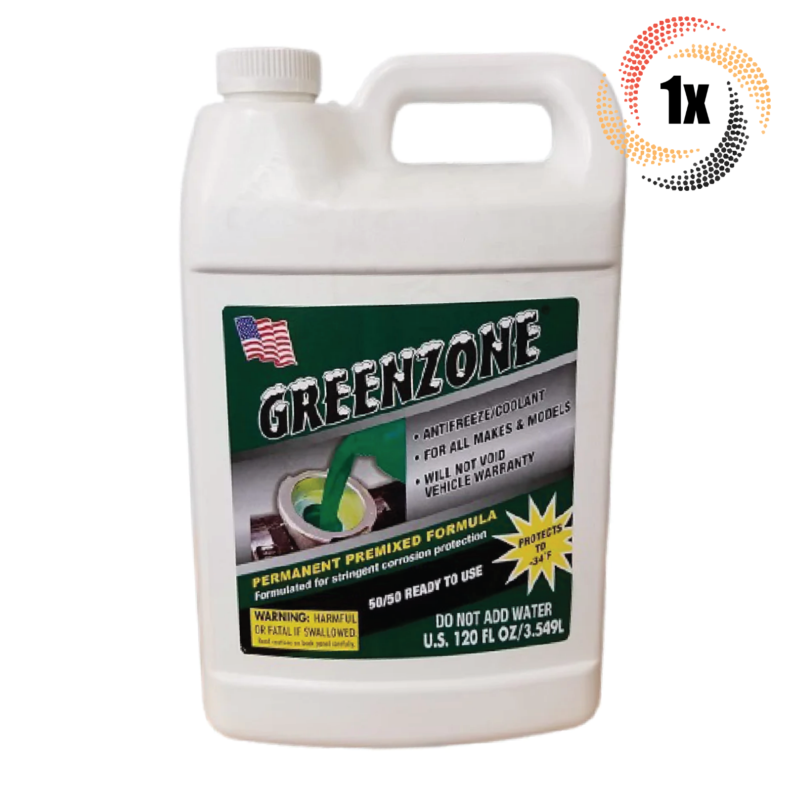1x Bottle Green Zone Antifreeze Dex-Cool Coolant 50/50 | 120oz | Fast ...