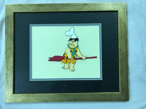 "Fred Flintstone" making pizza! 1972 Original Animation Cel w/COA | eBay