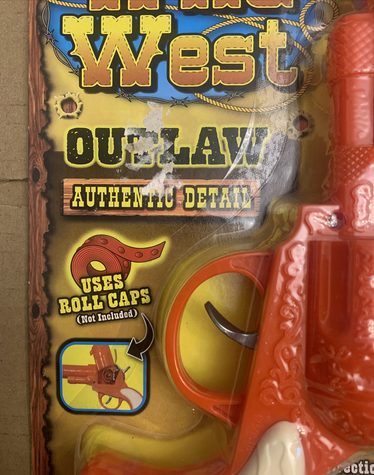 JA-RU Wild West Outlaw Orange & White Plastic Cap Gun Ages 8 for sale ...