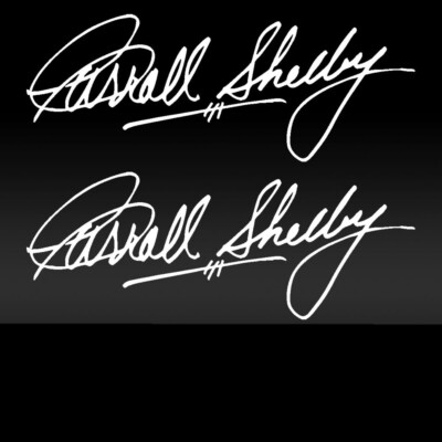 TWO- 8" Carroll Shelby Signature Musta Car Window Diecut Vinyl Decal ...