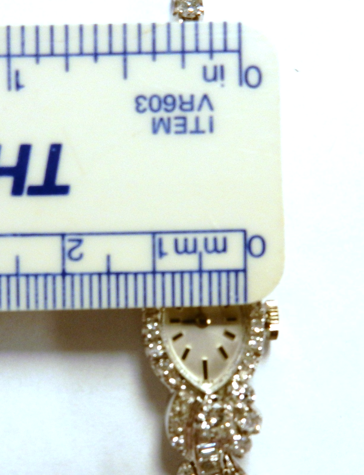 Diamond Covered 14K White Gold Woman's Vintage Estate Croton Wrist ...
