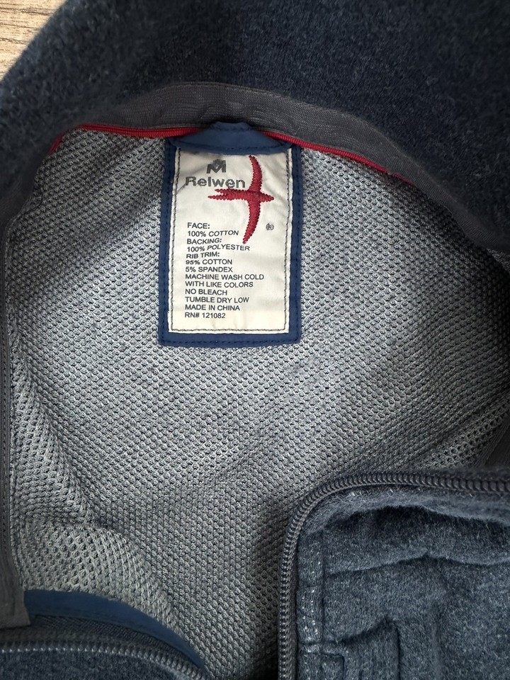 Relwen Jacket Mens Medium Gray Windsurf Track Full Zip Huckberry ...