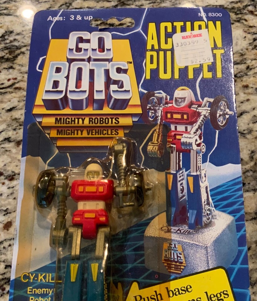1985 Tonka GoBots Cy-Kill Action Puppet Split Blister Go Bots New ...