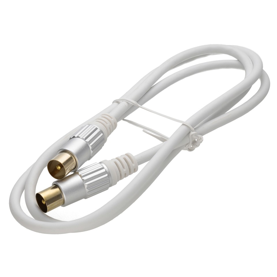 Pro HQ Metal RF TV Aerial Cables for TV Faceplate Straight/Right Angled ...