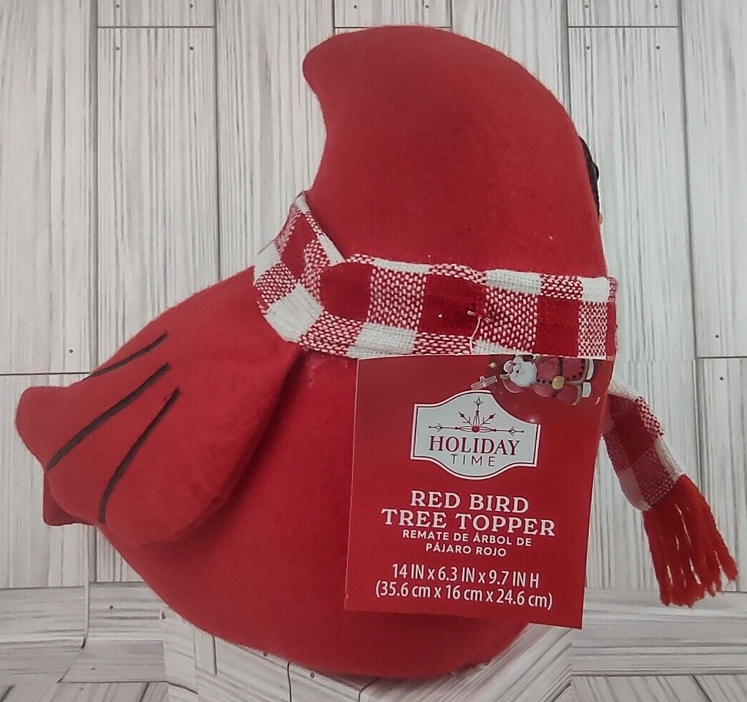 Cardinal Red Bird Christmas Tree Topper Figurine Ornament Nature ...
