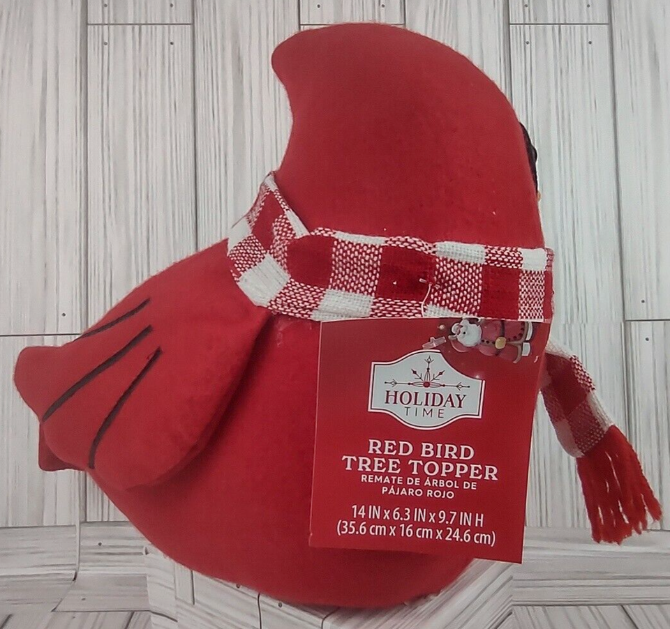 Cardinal Red Bird Christmas Tree Topper Figurine Ornament Nature ...