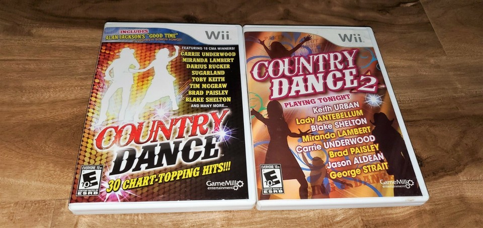 Wii Country Dance 1 2 game lot/set BUNDLE_COMPLETE_Music Dancing ...