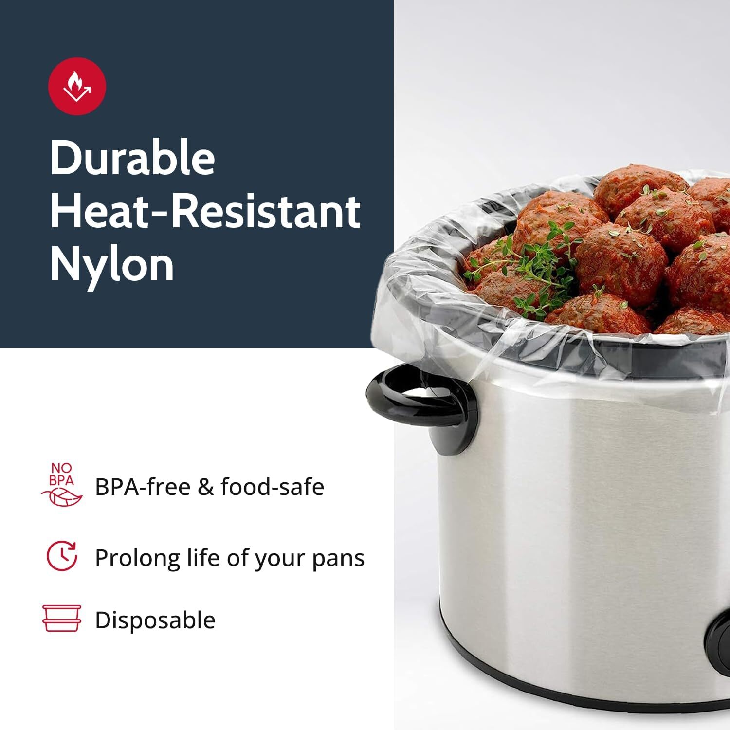 PanSaver EZ Clean Multiuse Cooking Bags and Slow Cooker Liners, 50 ...