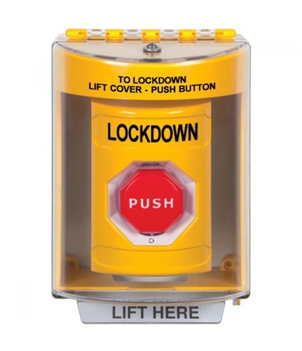 STI SS2279LD-EN Yellow Turn-to-Reset Stopper Station LOCKDOWN Label ...