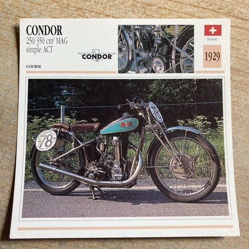 Condor 250 350 Mag Single Act 1929 Karte Motorrad Sammlung Atlas Suisse | eBay