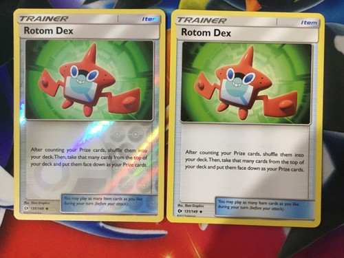 Pokemon Cards 2x Rotom Dex 131/149 Sun & Moon 2017 Reverse, Non Holo NM ...