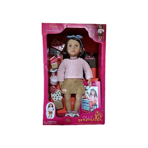 Our Generation Coco Posable 18" Baking Doll & Storybook New Posable | eBay