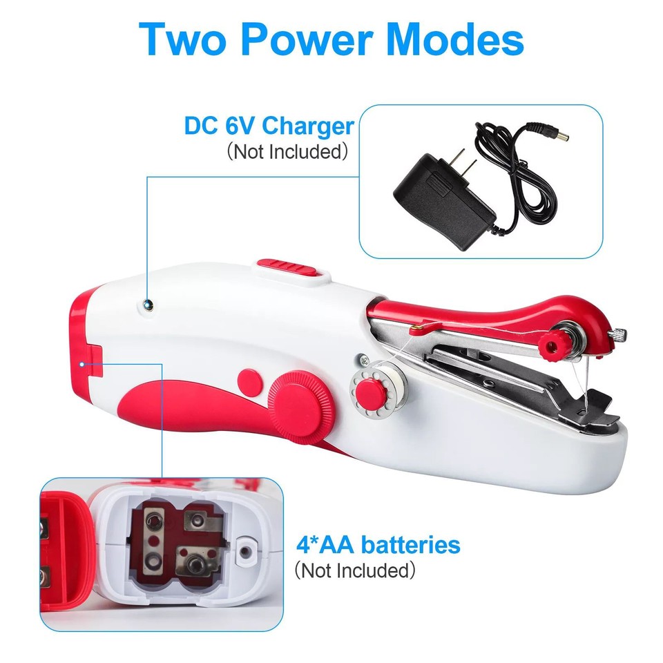 Portable Mini Compact Handheld Sewing Machine Cordless Travel Home Tool ...