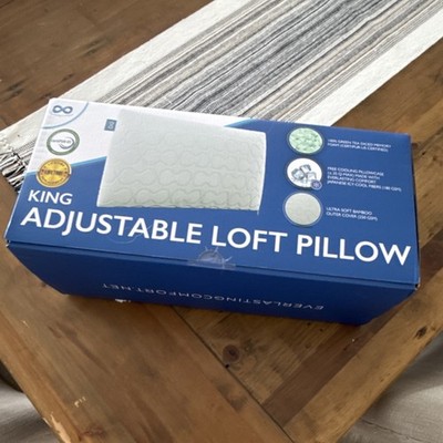 Everlasting Comfort King Adjustable Loft Pillow White Cooling Memory ...