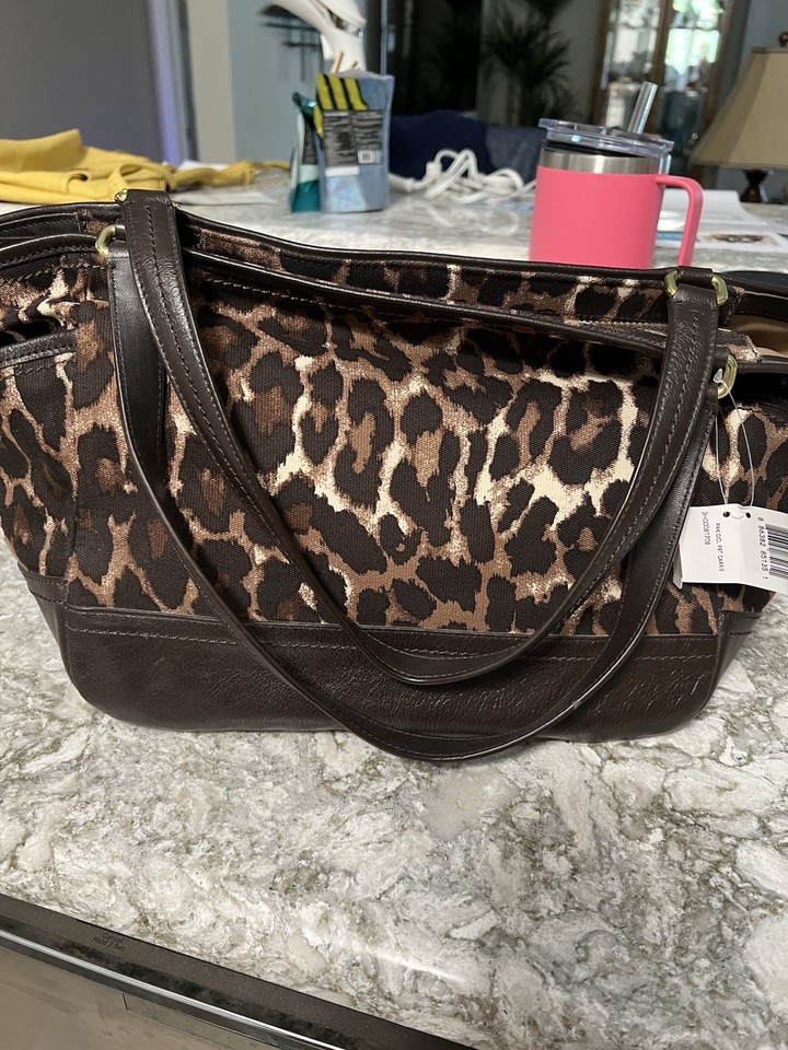 NWT COACH Leopard ( Cheetah) print handbag, purse, Small Tote | eBay
