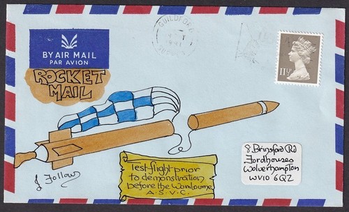 Great Britain 1982 hand painted ROCKET MAIL cover | eBay