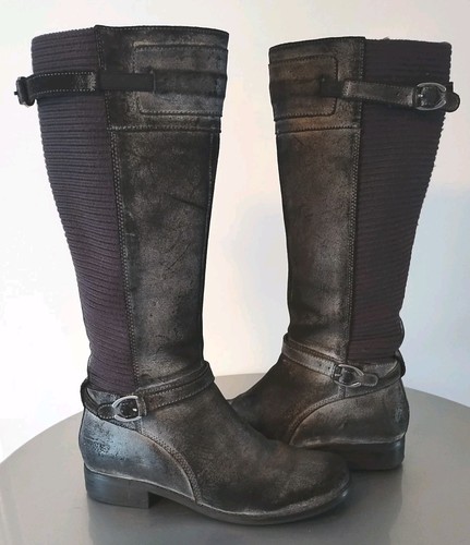 Aetrex Chelsea Charcoal Distressed Riding Boots womens Size 6M Black ...
