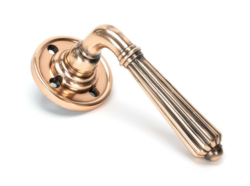 From The Anvil Door Lock Lever Handles Latch Set Polished Bronze ...