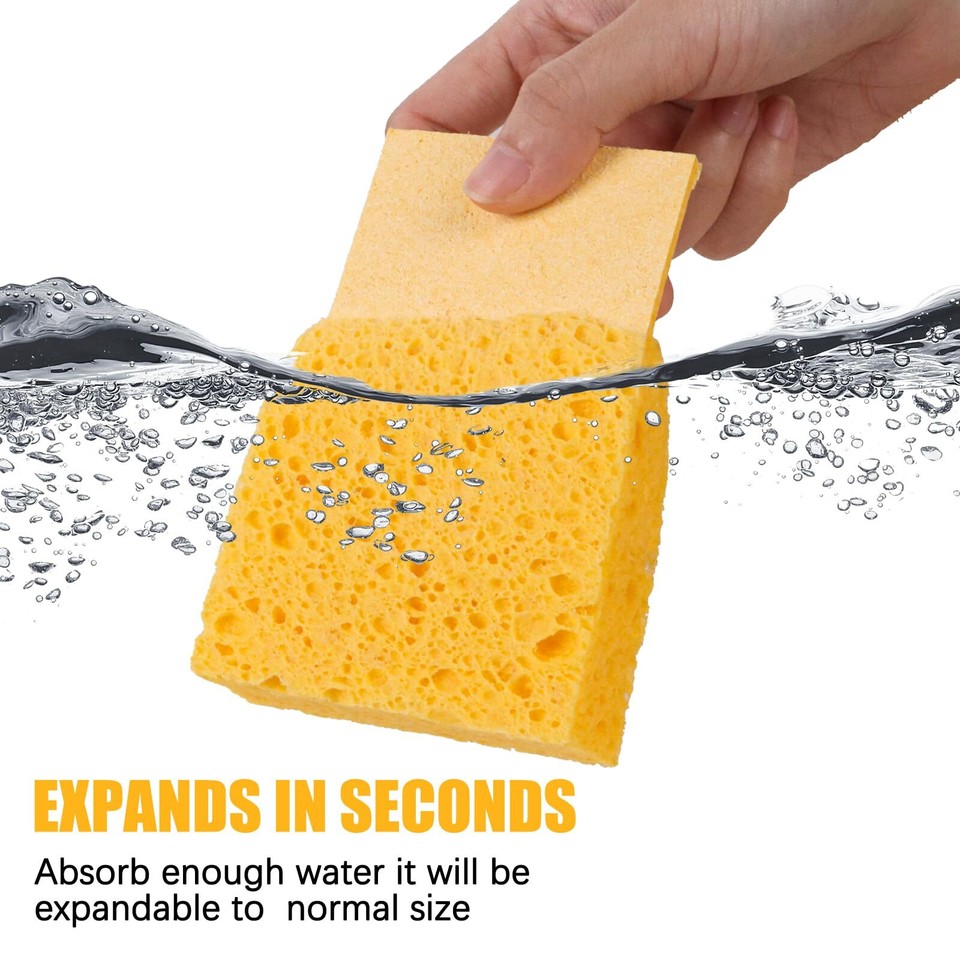 Kitchen Sponges, 12-Count Cellulose Sponges, Durable Dish Sponge for ...