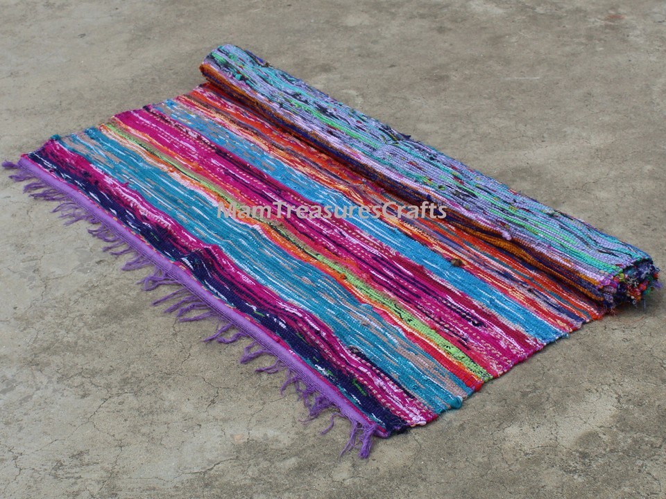 Chindi Rug Area Rag Rug Home Decor Bohemian Large Indian Carpet Floor ...