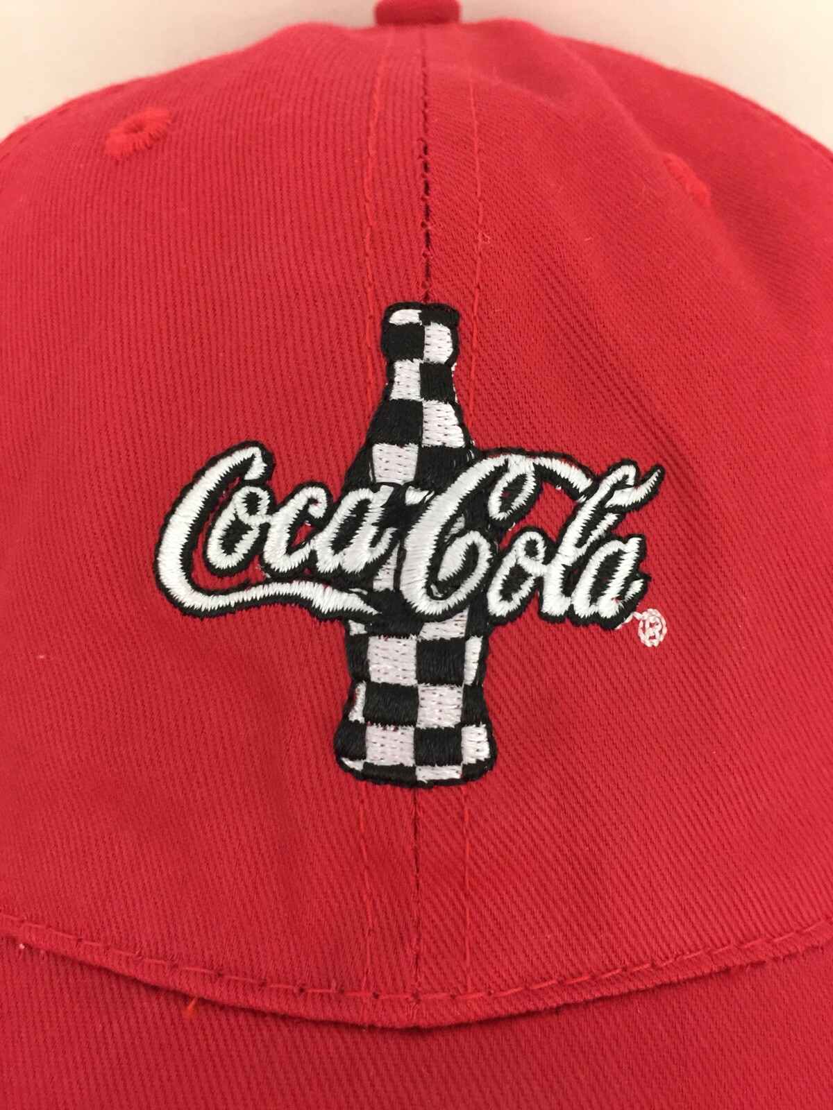 Coca Cola Cap Coke Checkered Flag Bottle Hat Spell Out Logo Soft Drinks ...