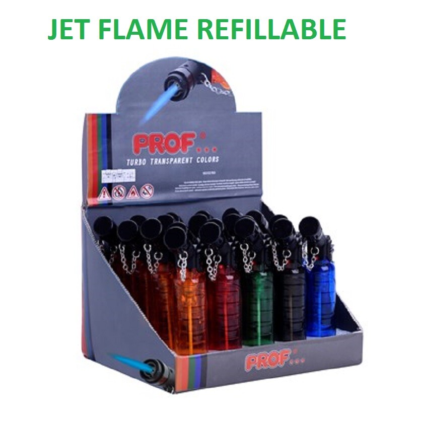 PROF Jet Flame Angled GAS CIG Lighter Refillable Maxi FULL SIZE Lighter ...
