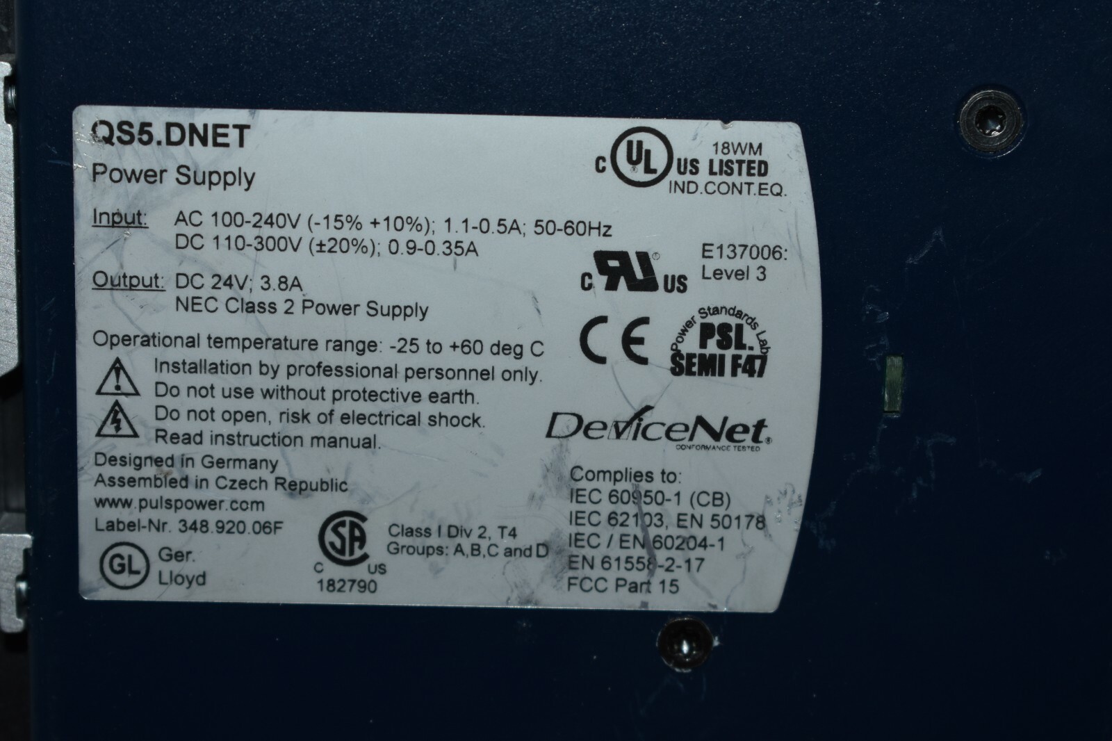 QS5.DNET PULS DC POWER SUPPLY | eBay