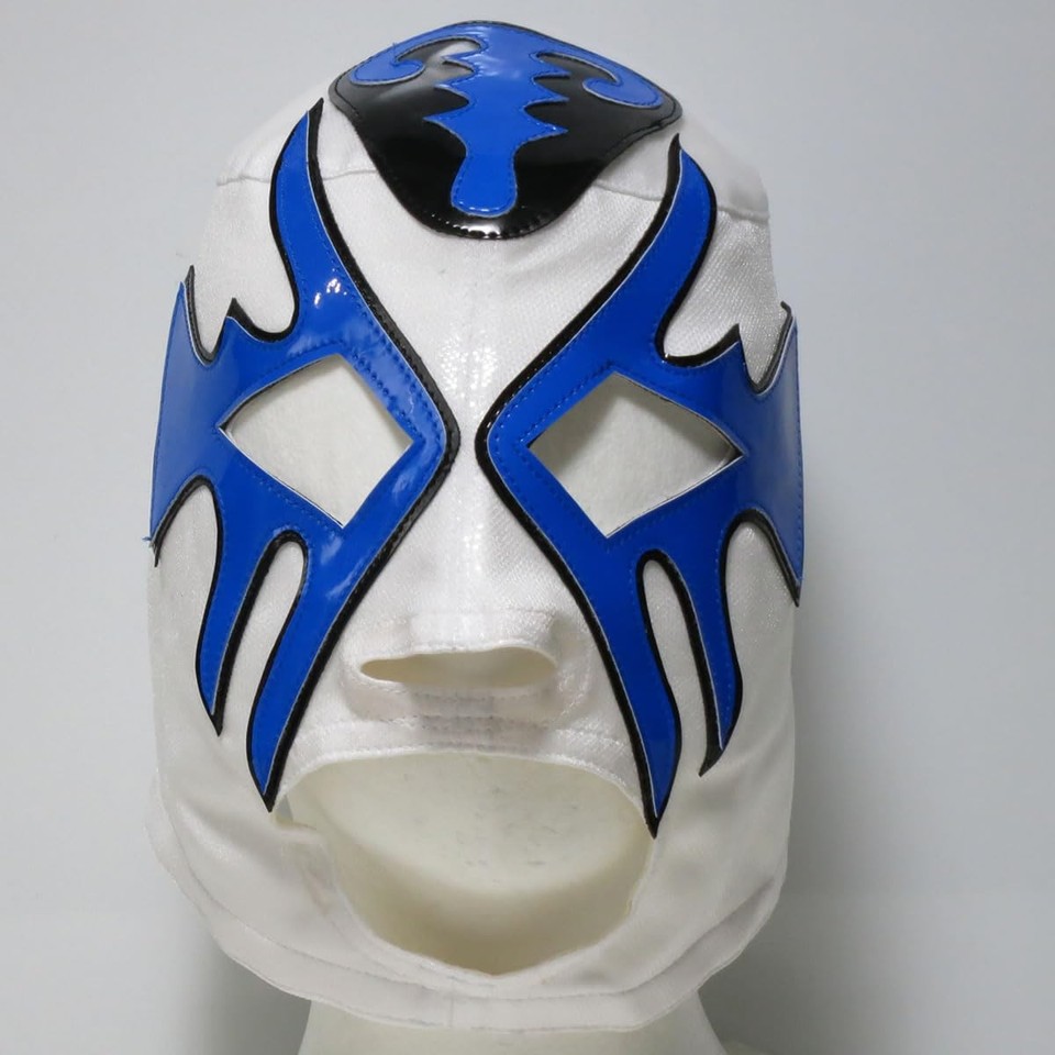 Atlantis Lucha Libre Wrestling Mask Semi-Pro White Blue Pro Mask | eBay