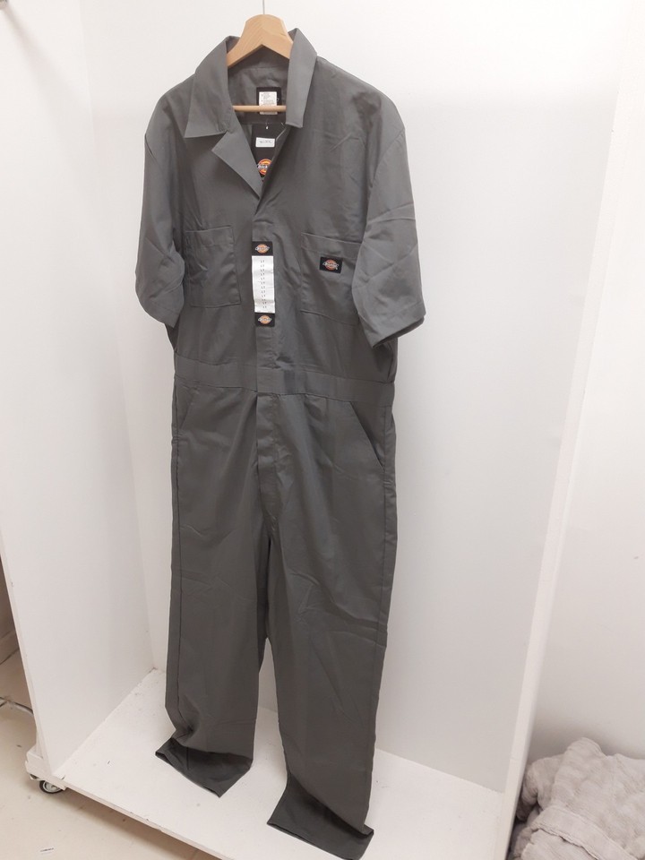 DICKIES Men's Size UK Large Dark Grey Pop Button Up Long Overalls New ...