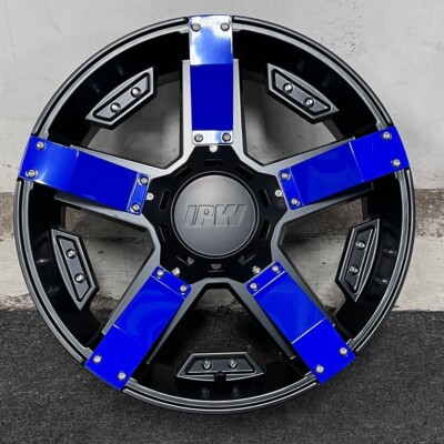 20" IPW 925 SATIN BLACK BLUE WHEELS RIMS FITS GMC YUKON SLE SLT AT4 XL ...