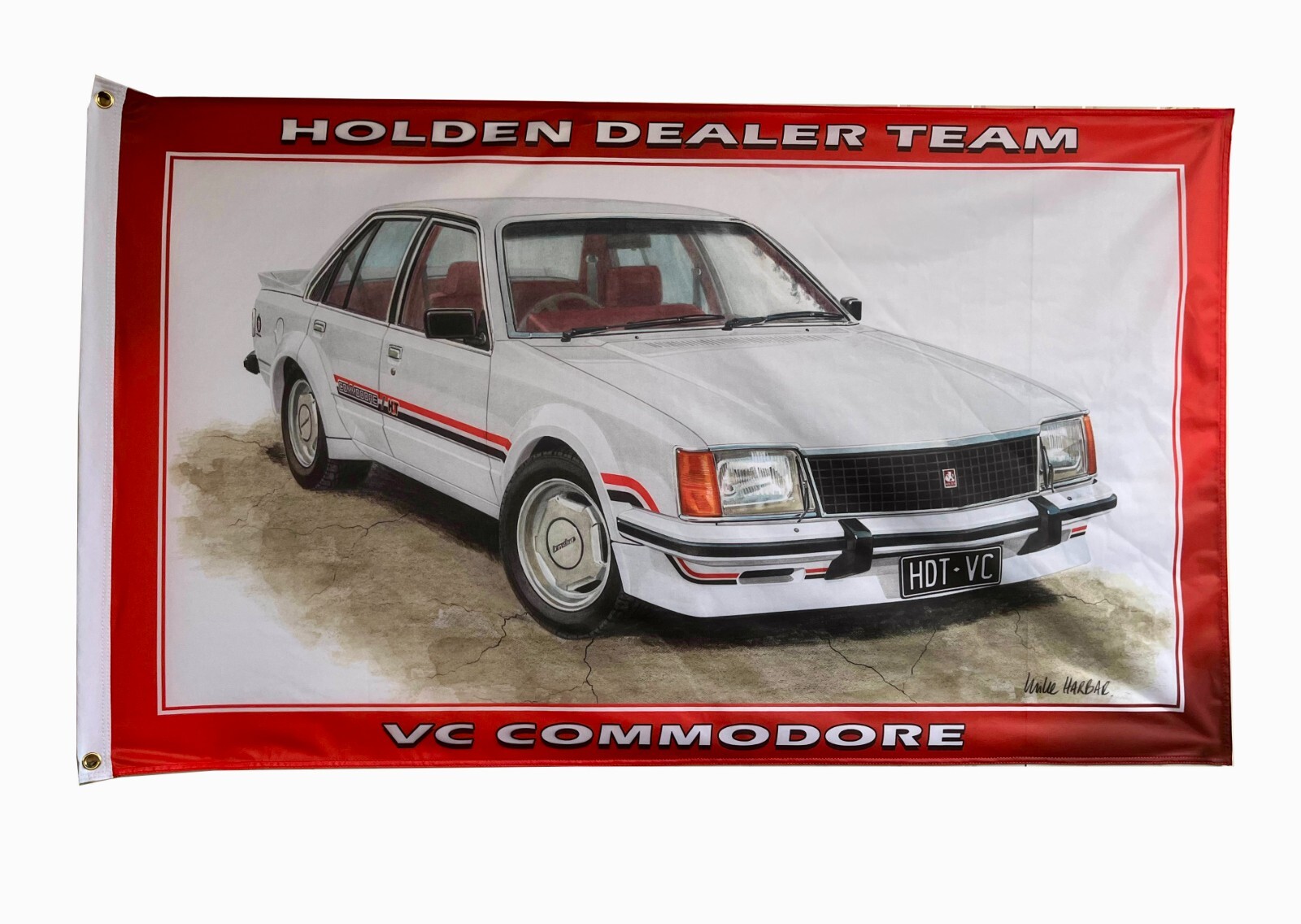Peter Brock Holden VC Commodore Sedan WHITE flag/banner 150cm x 90cm ...