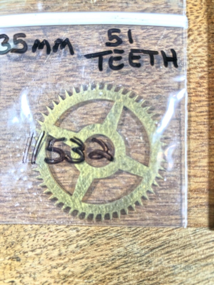 Clock Movement Escape Wheel 35mm Diameter 51 Teeth (K9488) | eBay