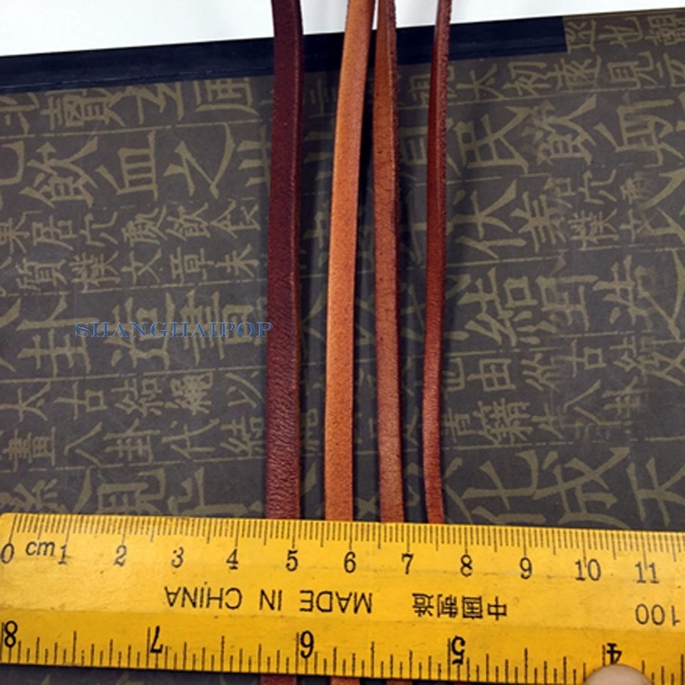 5 Meter Flat Real Leather Rope Cord Bracelet Necklace Strap DIY Retro ...