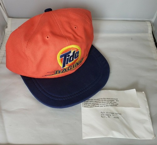 Vintage Tide Racing Hat NASCAR Adjustable Scrunch Cap Orange And Blue ...