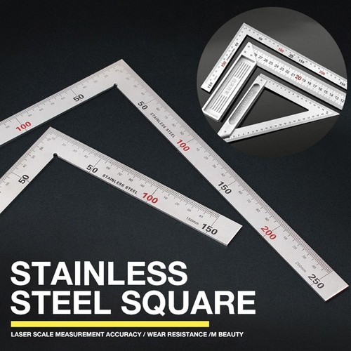 Stainless Steel Angle Square Ruler 90 Degree Turning Ruler Woodworking ...