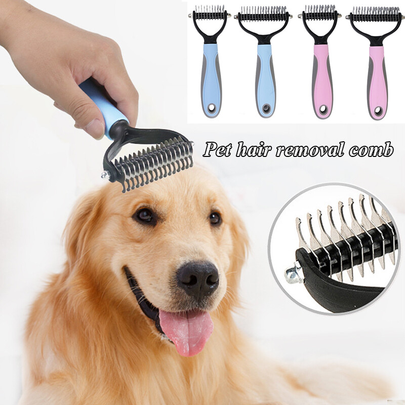 Professional Pet Dog Cat Comb Brush Demat Undercoat Grooming Comb Rake ...