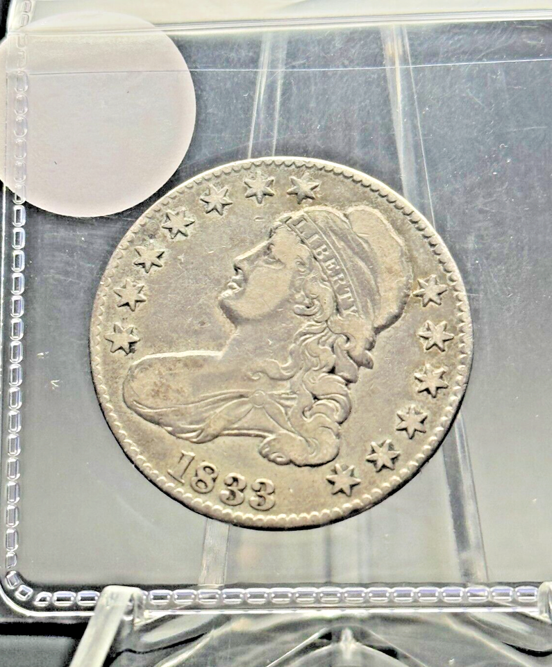 1833 Capped Bust Half Dollar 💥 Rare Reeded Edge – 50C U.S. Silver ...