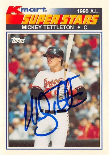 Mickey Tettleton autographed baseball card 1990 Topps KMart Superstars ...