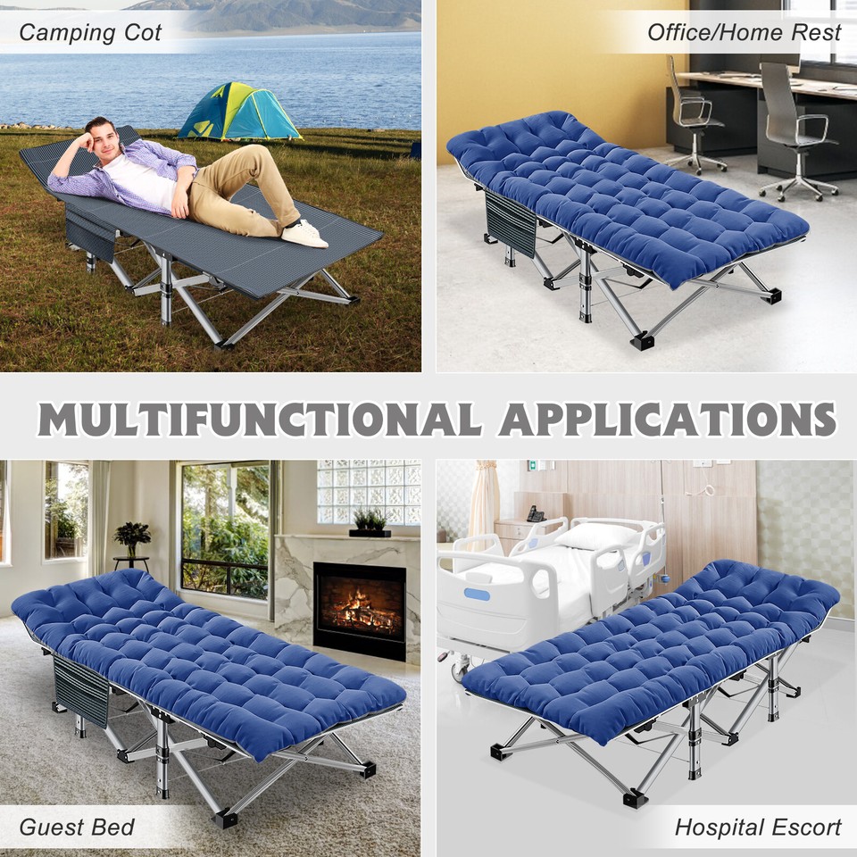 SLSY In/Outdoor Folding Cot Lounge Bed Cots Camping Bed for Sleeping ...