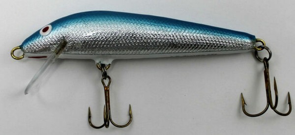 Fishing Lure AC Shiner 3 3/4" Wood Shallow Minnow Silver Blue Back ...