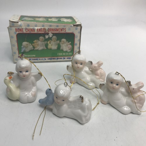 Vintage Miniature Bone China Angel Ornaments Four Pieces Angels With ...