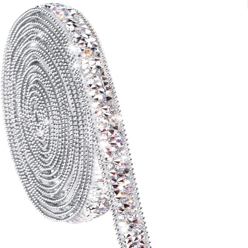 Self Adhesive Rhinestone Fringe Silver AB Self Adhesive Rhinestones ...