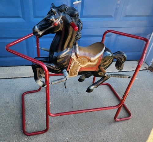 Antique Vintage Genuine 1970s Black Beauty Kids Ride On Spring Rocking ...