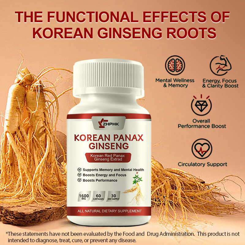 Korean Red Panax Ginseng Pills 1600mg 5% Ginsenosides Male Booster ...