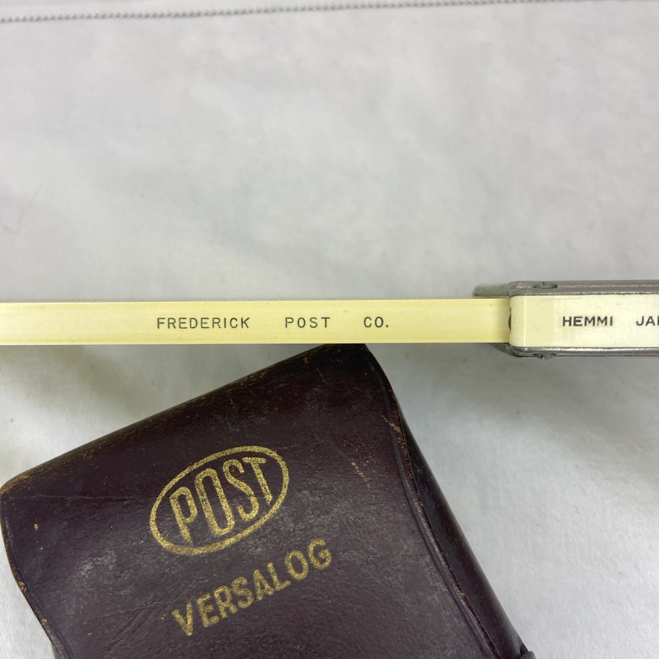 RARE Frederick Post 1460 Versalog Slide Rule Leather Case Belt Hemmi ...