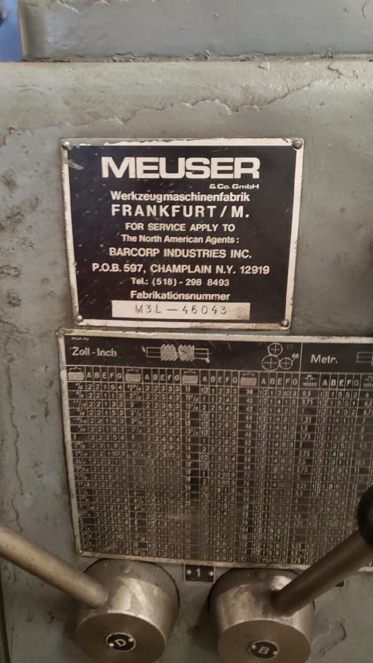 MEUSER M3L 35"X108" GAP ENGINE LATHE STEADY REST, 1000 RPM, NEW 4 JAW ...