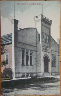 Sheldon, IA 1909 Postcard: 'The Armory Building' - Iowa | eBay