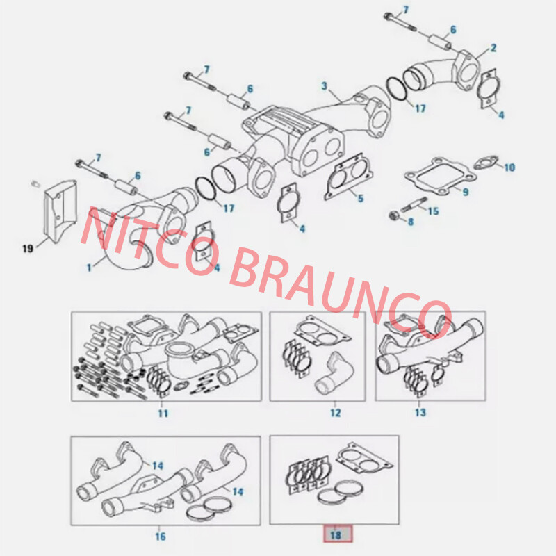 3682940 3682710 3683940 NEW Exhaust Manifold Gasket Set for Cummins ISX ...