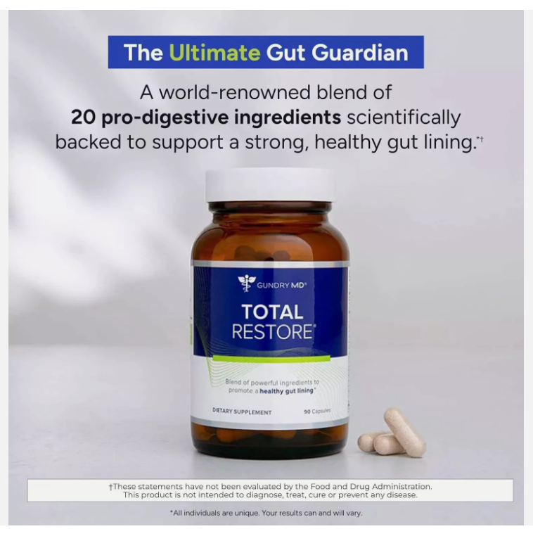 Gundry MD- Total Restore Gut Health and Gut Lining Support Supplement ...